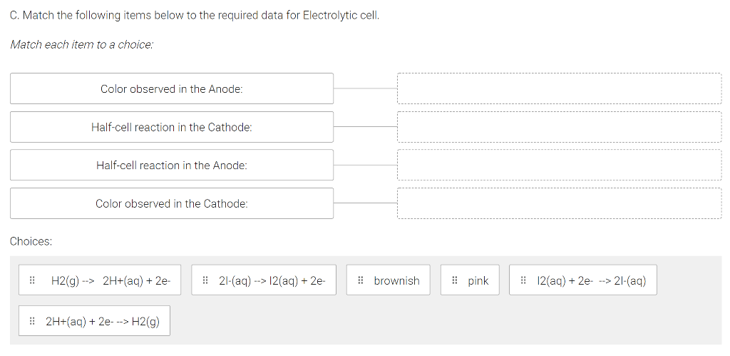 Solved C. Match the following items below to the required | Chegg.com