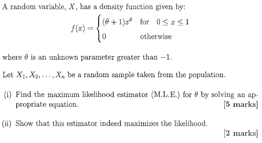 Solved A random variable, X, has a density function given | Chegg.com