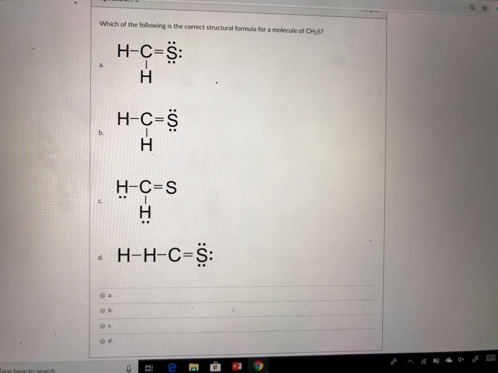 Solved Which of the following is the correct structural | Chegg.com