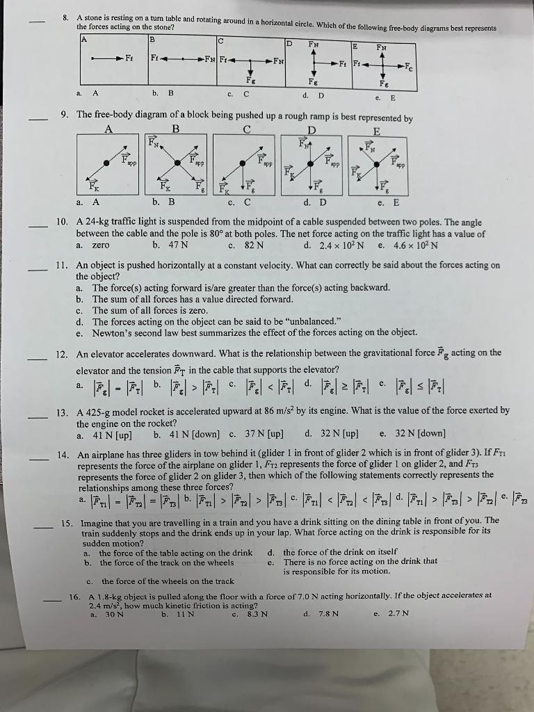 Solved 8 A stone is resting on a tum table and rotating | Chegg.com