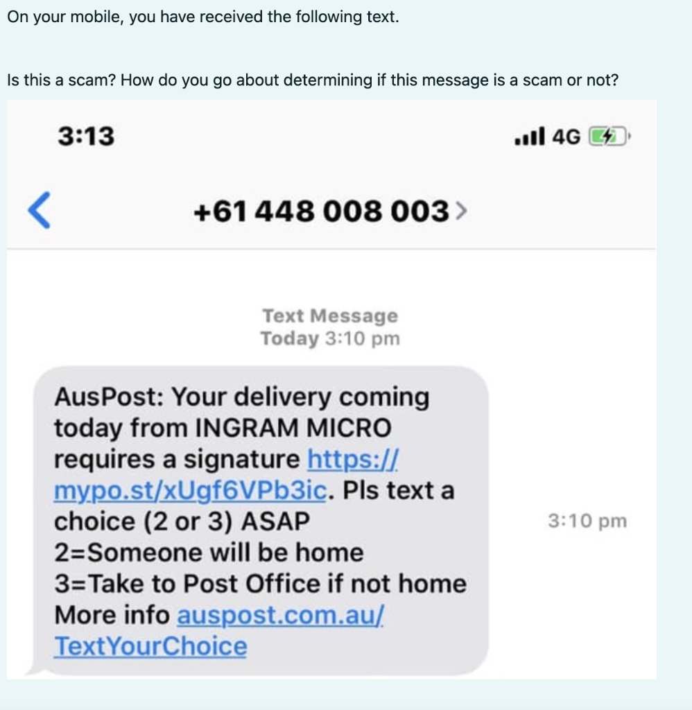 Solved On your mobile, you have received the following text. | Chegg.com