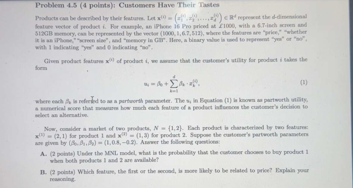 Solved by an EXPERT Problem 4.5 (4 ﻿points): Customers Have Their | Chegg.com