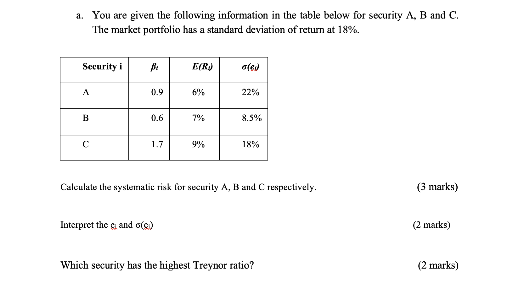 Solved a. You are given the following information in the | Chegg.com