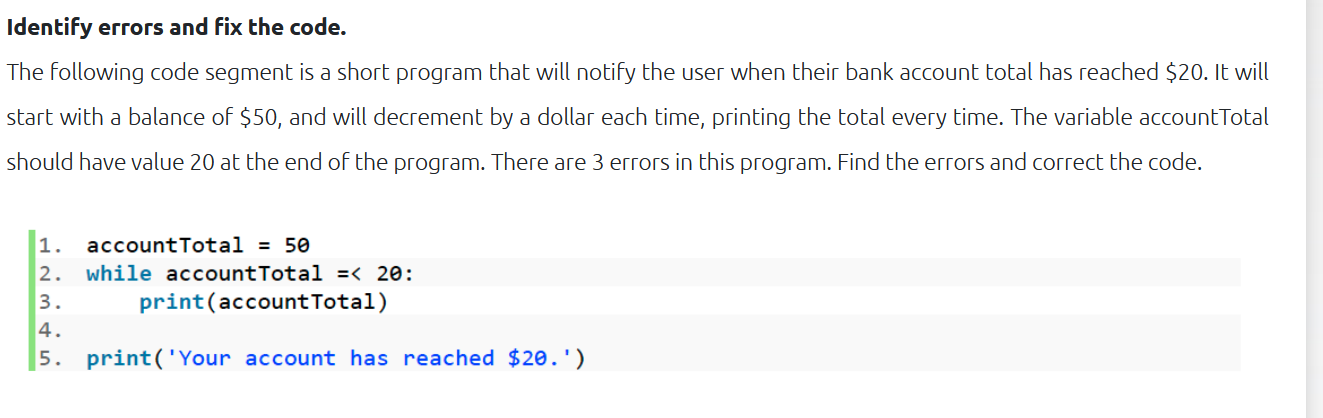 Solved The following code segment is a short program that | Chegg.com