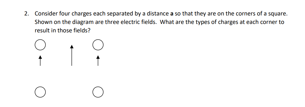 Solved Consider four charges each separated by a distance a | Chegg.com