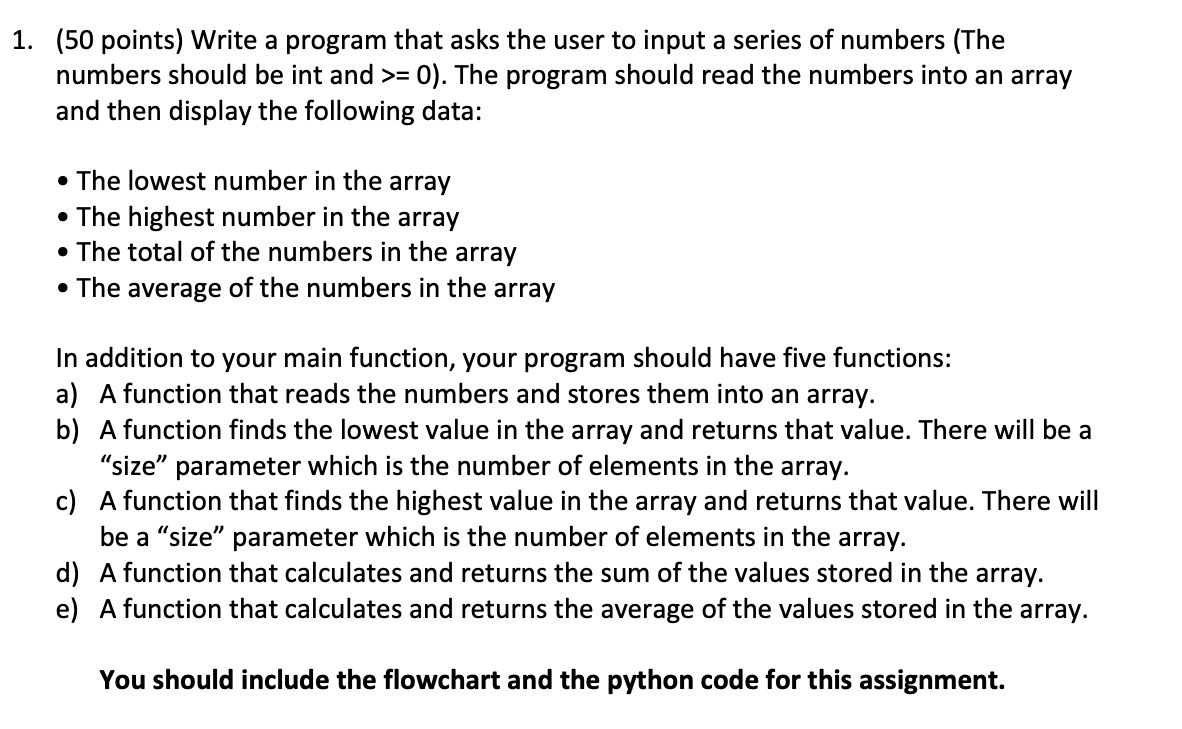 Solved 1. (50 points) Write a program that asks the user to | Chegg.com