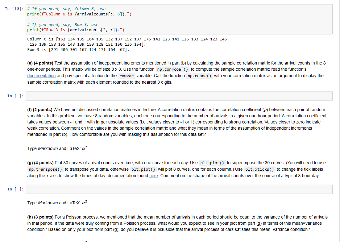 Solved The file arrival_counts.csv contains counts of the | Chegg.com