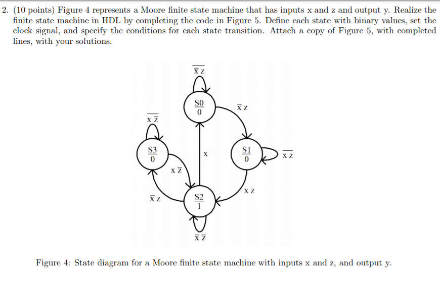 Solved 2 10 Points Figure 4 Represents A Moore Finite
