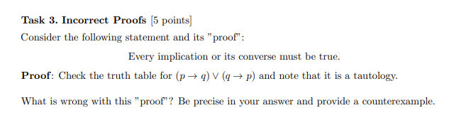 Solved Task 3. Incorrect Proofs [ 5 points] Consider the | Chegg.com