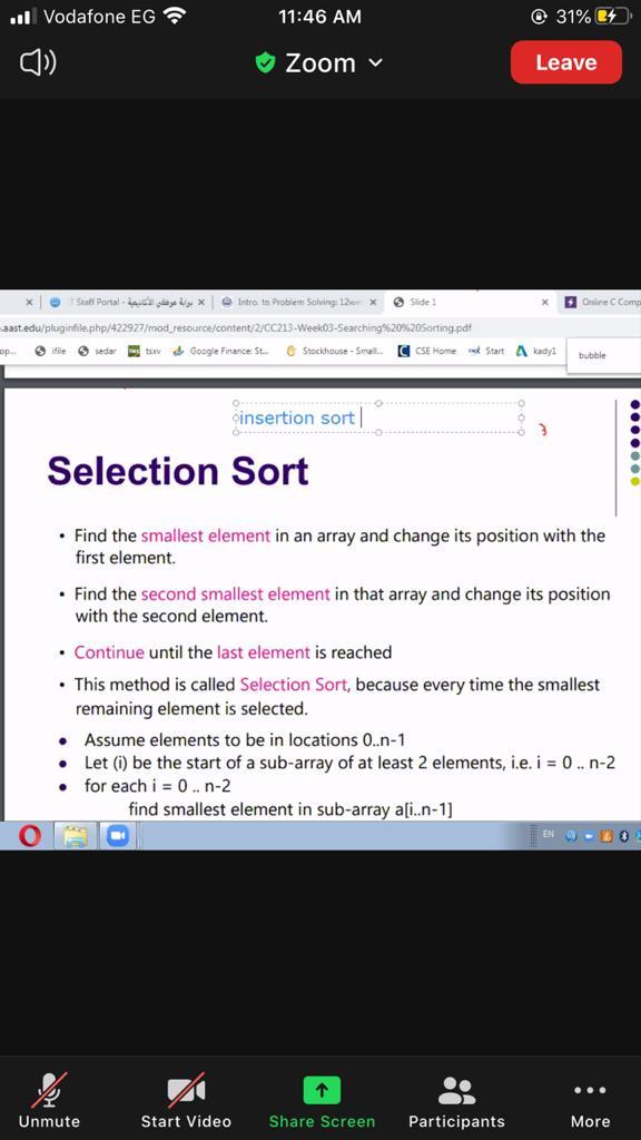 Solved u Vodafone EG 11:46 AM 31% e Zoom Leave X Stat Portal | Chegg.com