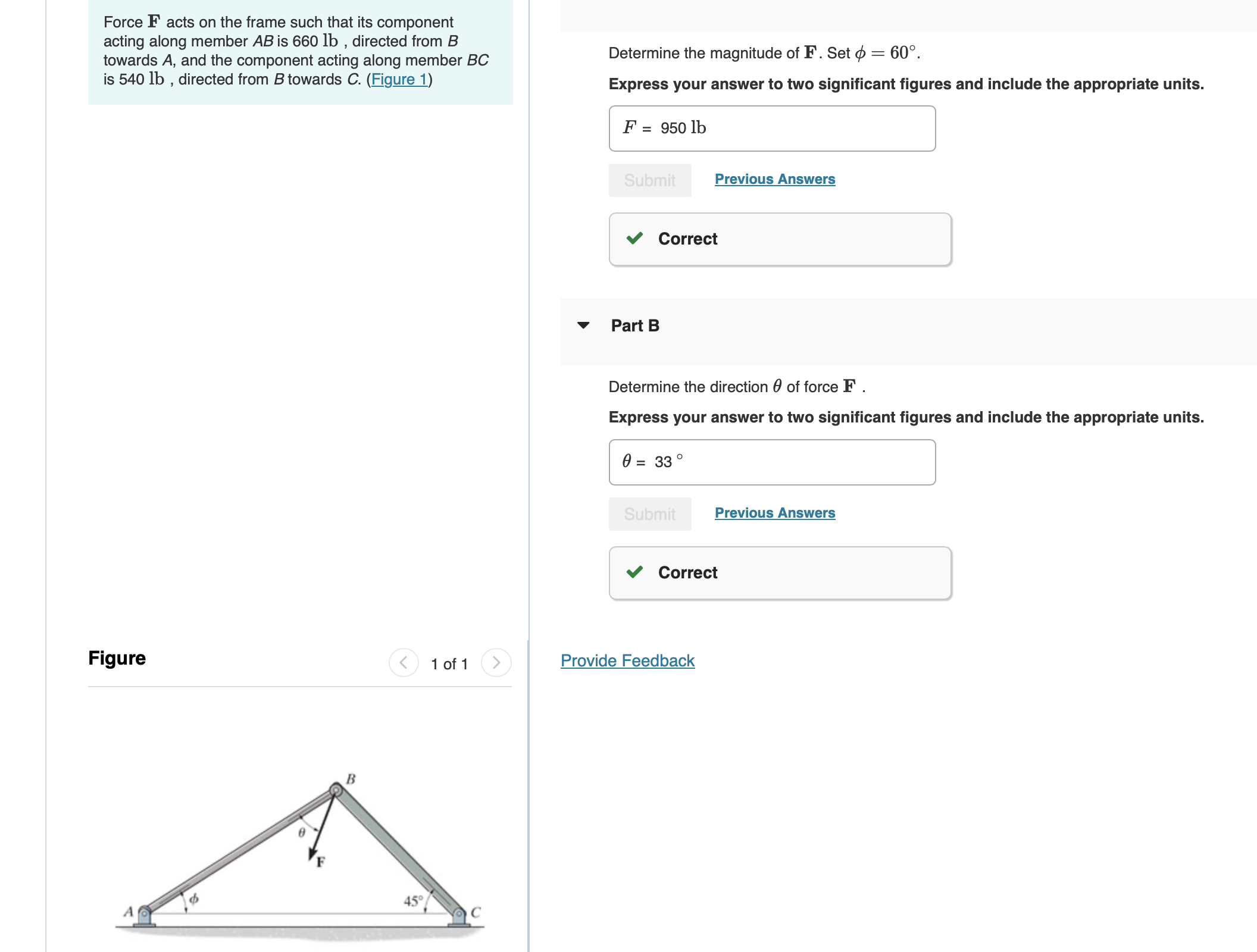 Solved Force F ﻿acts on the frame such that its | Chegg.com