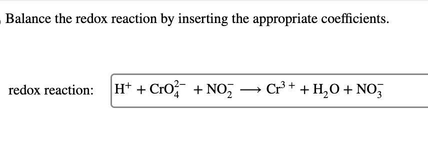Solved Balance the redox reaction by inserting the | Chegg.com