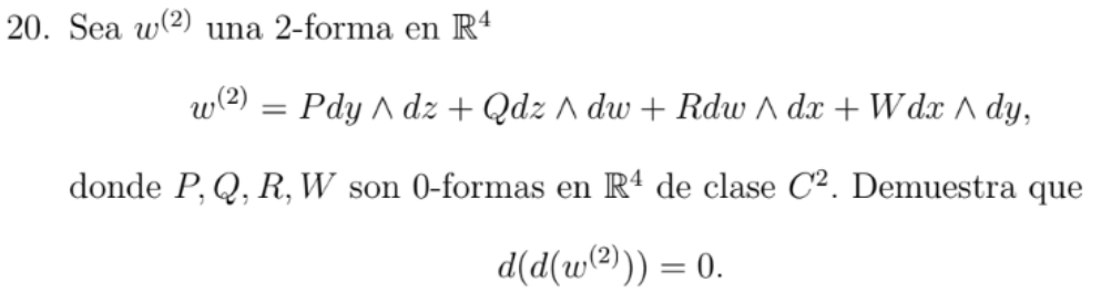 Sea w(2) ﻿una 2 -forma en | Chegg.com