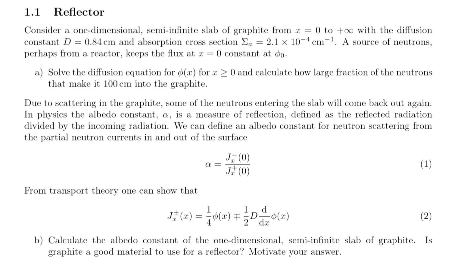Solved 1.1 Reflector Consider a one-dimensional, | Chegg.com