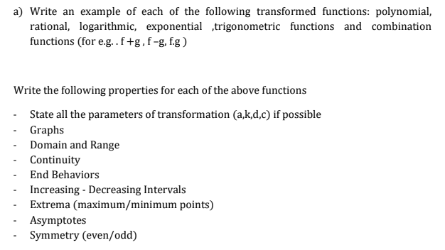 Solved a) Write an example of each of the following | Chegg.com
