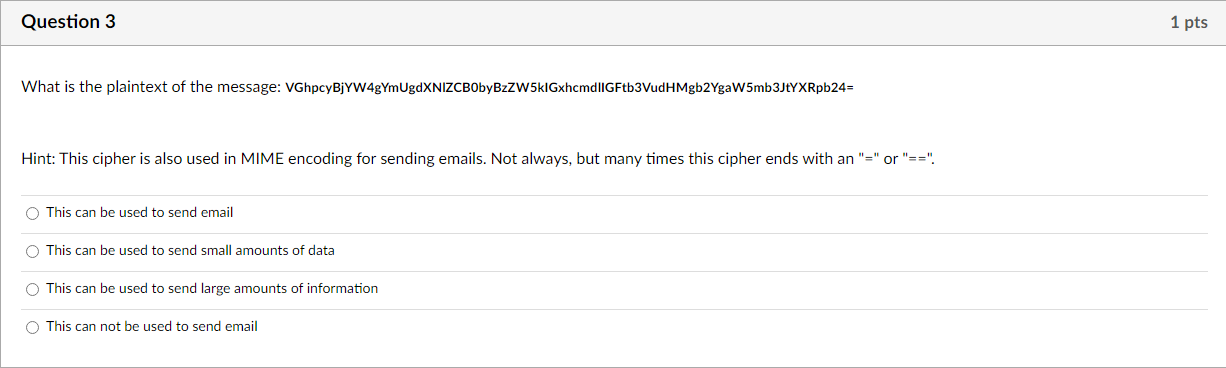 Solved What is the plaintext of the message: | Chegg.com