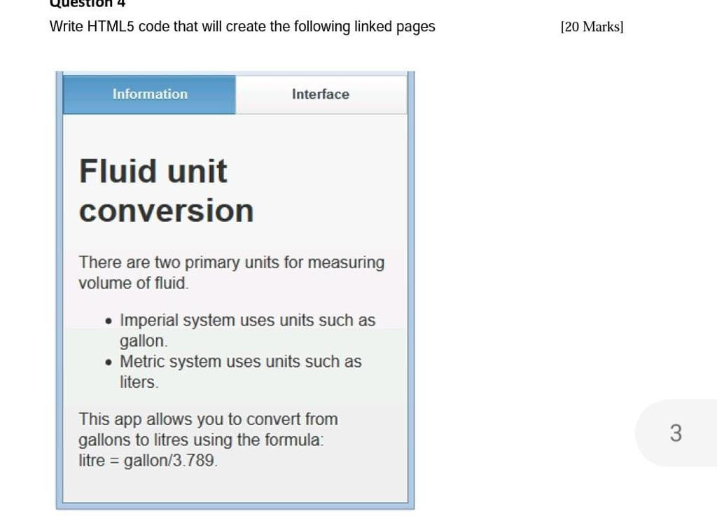 Solved Write HTML5 code that will create the following | Chegg.com