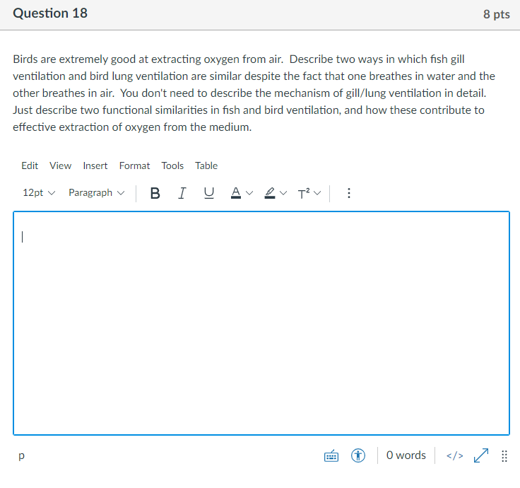 Solved Question 18 8 pts Birds are extremely good at | Chegg.com