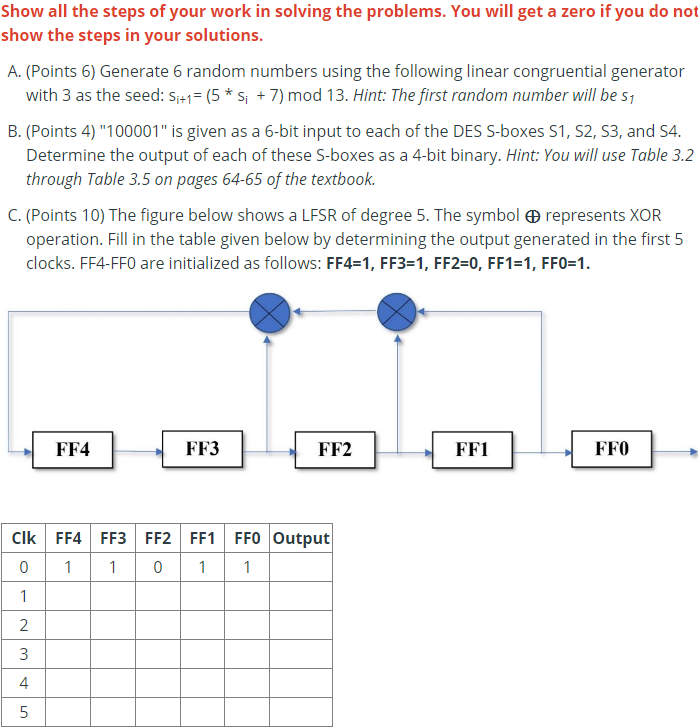 Solved Show all the steps of your work in solving the | Chegg.com