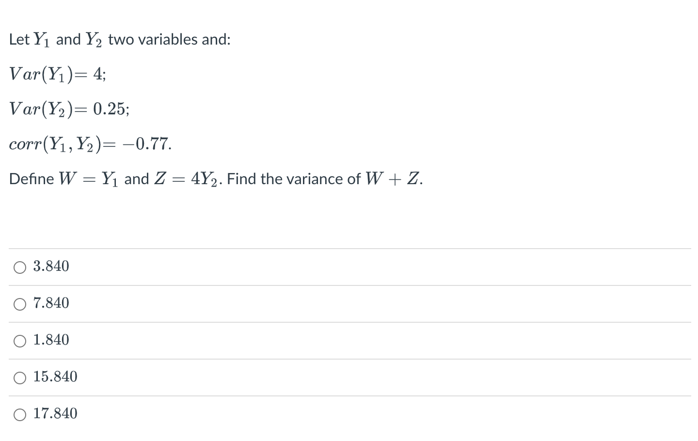 Solved Let Y1 and Y2 two variables and: | Chegg.com