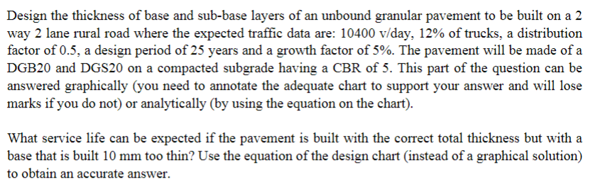 Solved Design the thickness of base and sub-base layers of | Chegg.com