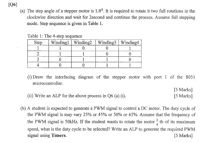 Solved (a) The step angle of a stepper motor is 1.80. It is | Chegg.com