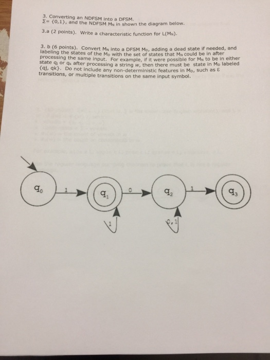 Solved 3. Converting an NDFSM into a DFSM. (0,1), and the ND | Chegg.com