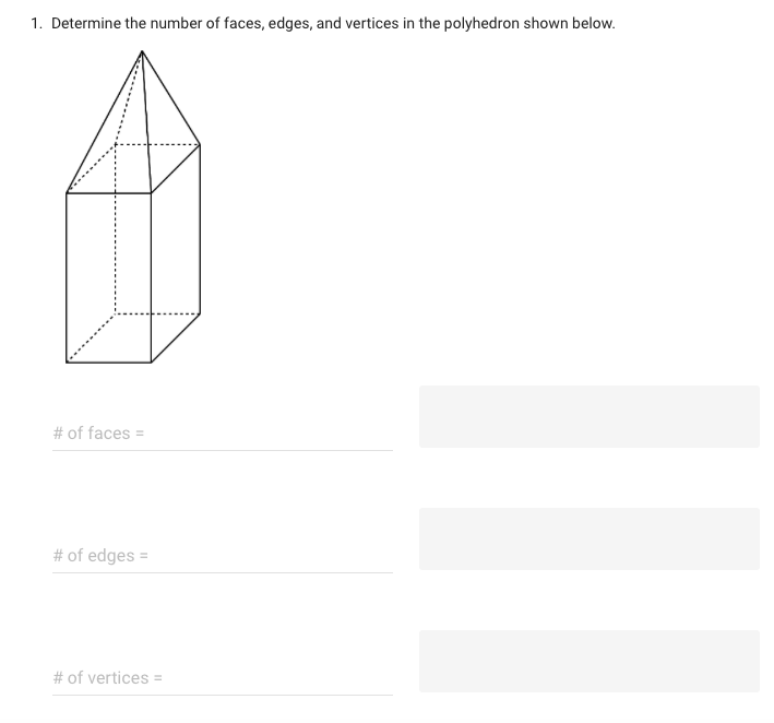 Solved 1. Determine the number of faces, edges, and vertices | Chegg.com