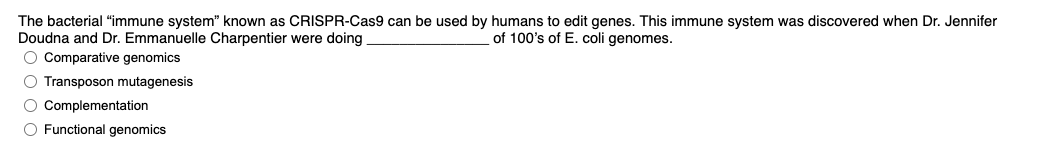 Solved The bacterial "immune system" known as CRISPR-Cas9 | Chegg.com