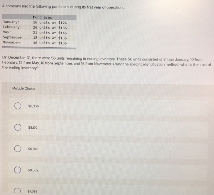 Solved A company had the following purchases during its | Chegg.com