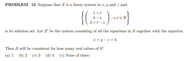 Solved PROBLEM 12 Suppose that S is a linear system in x,y | Chegg.com