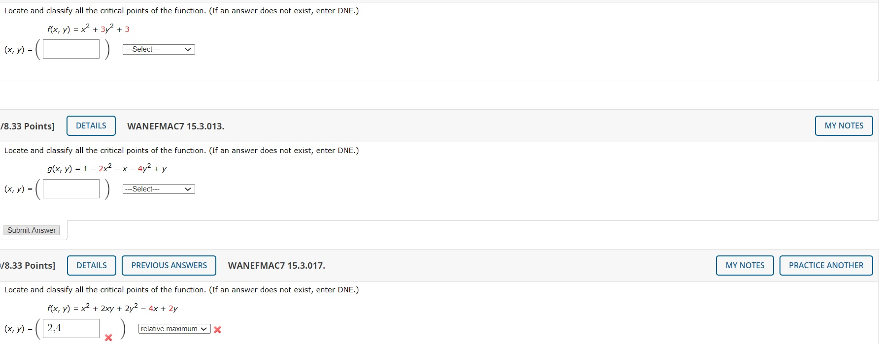 Solved Locate and classify all the critical points of the | Chegg.com