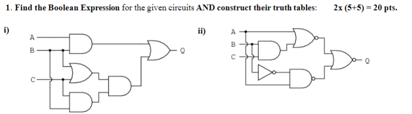 Solved 1. Find the Boolean Expression for the given circuits | Chegg.com