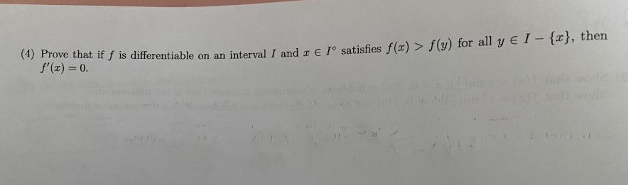 Solved (4) Prove that if f is differentiable on an interval | Chegg.com