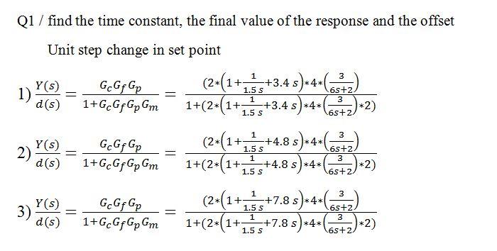 Solved Q1 / find the time constant, the final value of the | Chegg.com