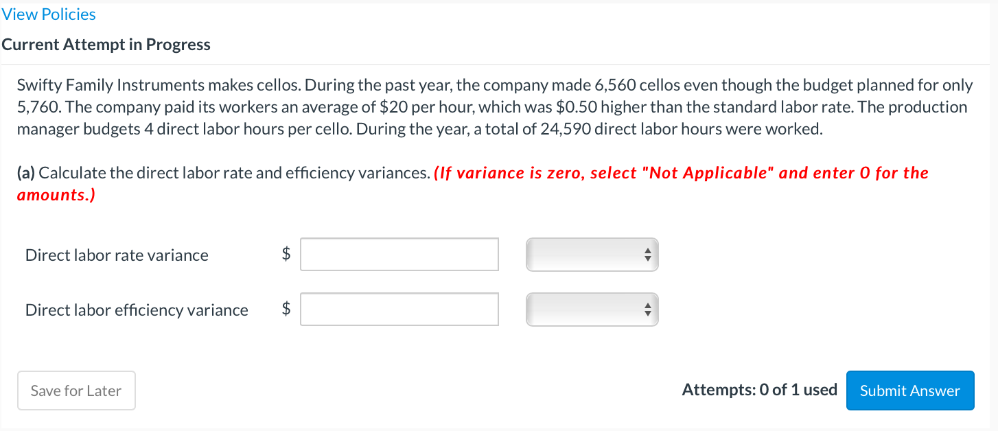 Solved View Policies Current Attempt in Progress Swifty | Chegg.com