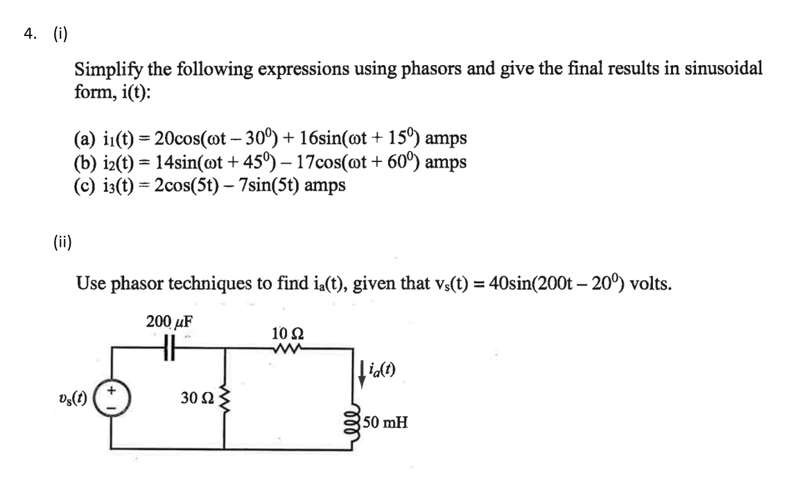 Solved 4. (i) Simplify the following expressions using | Chegg.com