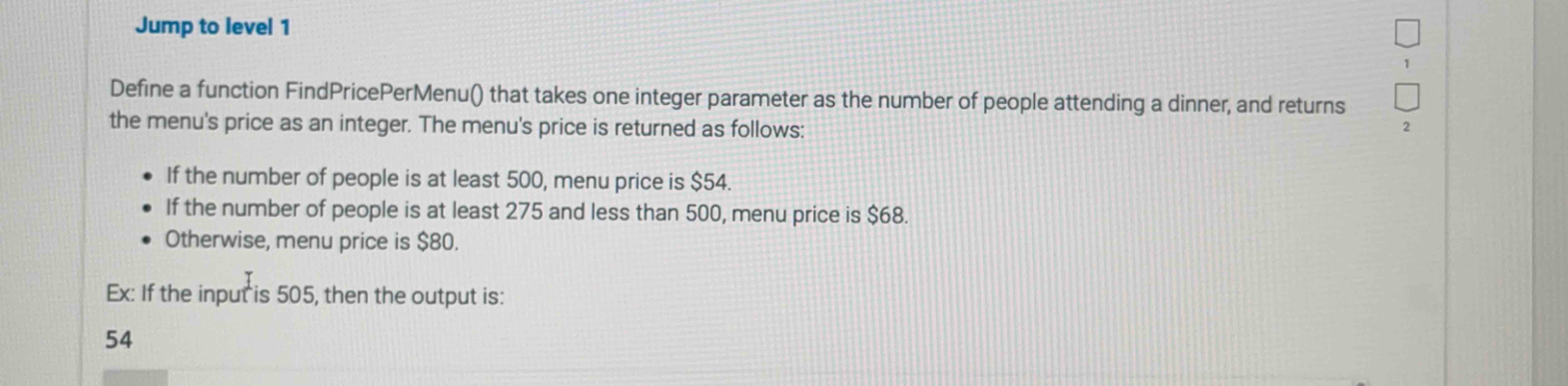 Solved Jump to level 1Define a function FindPricePerMenu 0 | Chegg.com