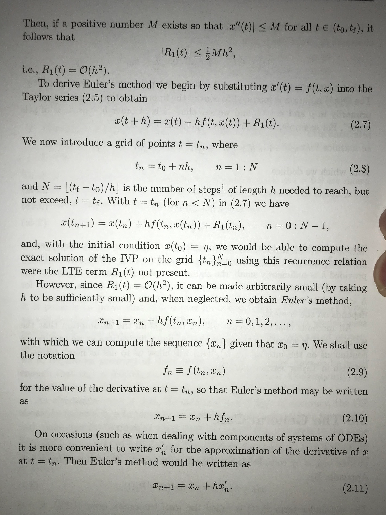 Numerical Methods for Ordinary Differential | Chegg.com