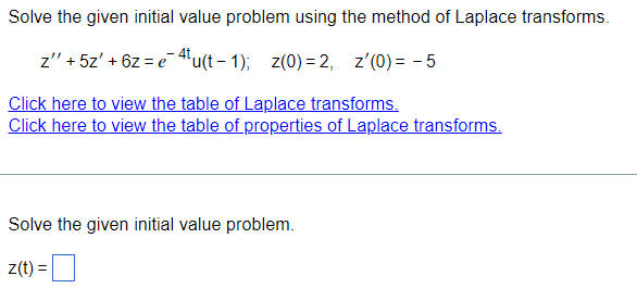 Solved Solve the given initial value problem using the | Chegg.com