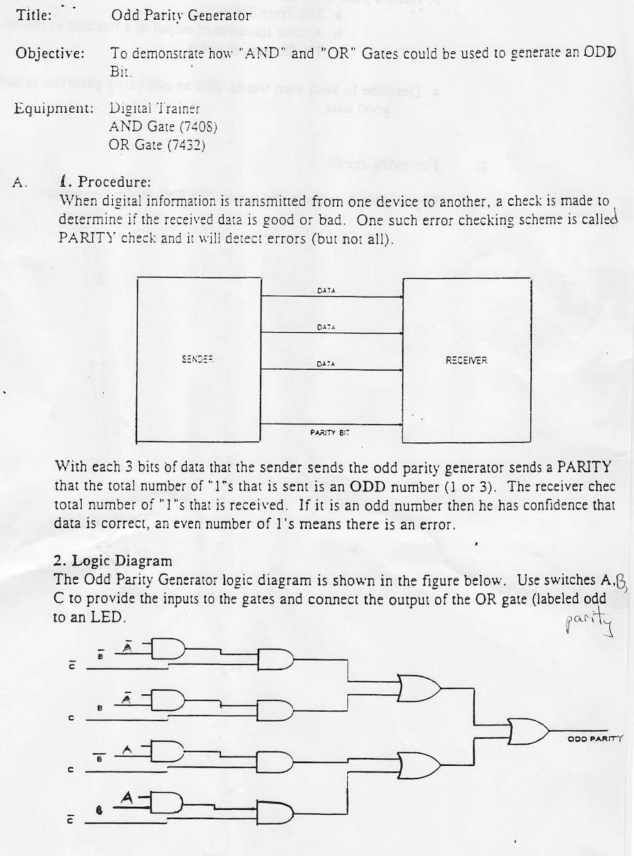 Solved Title: Odd Parity Generator Objective: To demonstrate | Chegg.com