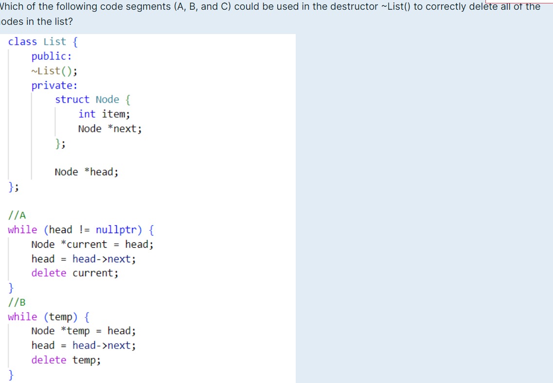 Solved Vhich of the following code segments , ﻿and C ﻿could | Chegg.com
