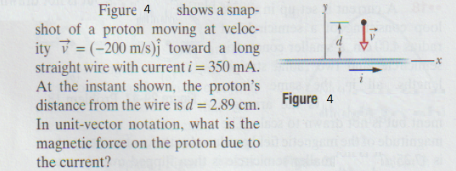 Solved Figure 4 shows a snap- d shot of a proton moving at | Chegg.com