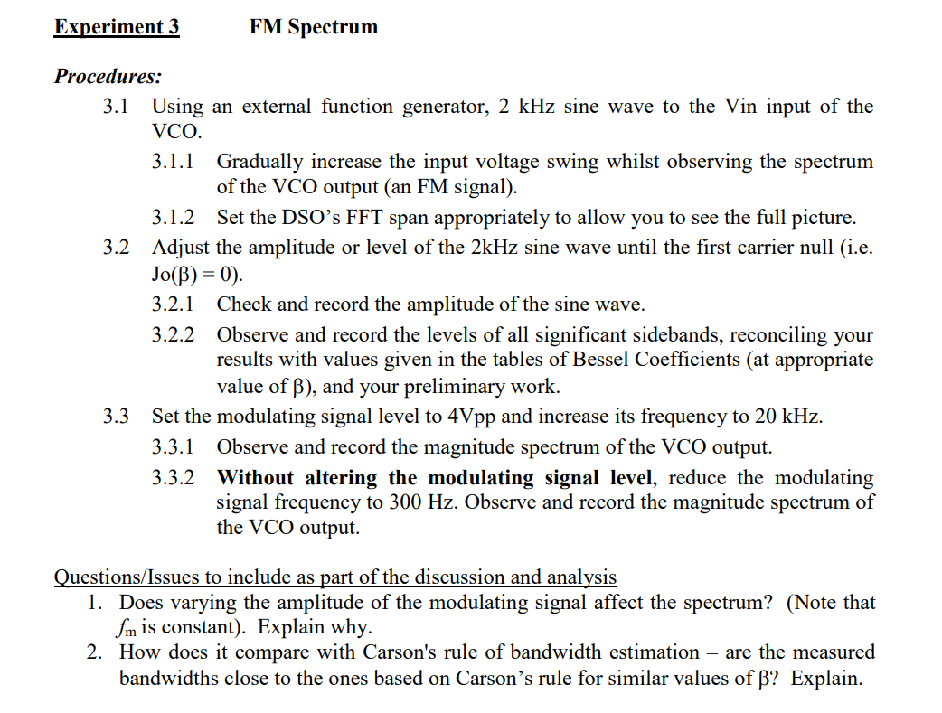 Procedures: 3.1 Using an external function generator, | Chegg.com