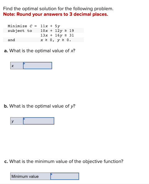 Solved Find the optimal solution for the following problem. | Chegg.com