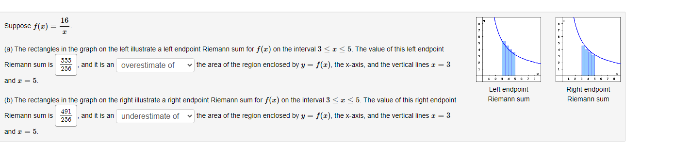 Solved Suppose f(x)=16x.(a) ﻿The rectangles in the graph on | Chegg.com