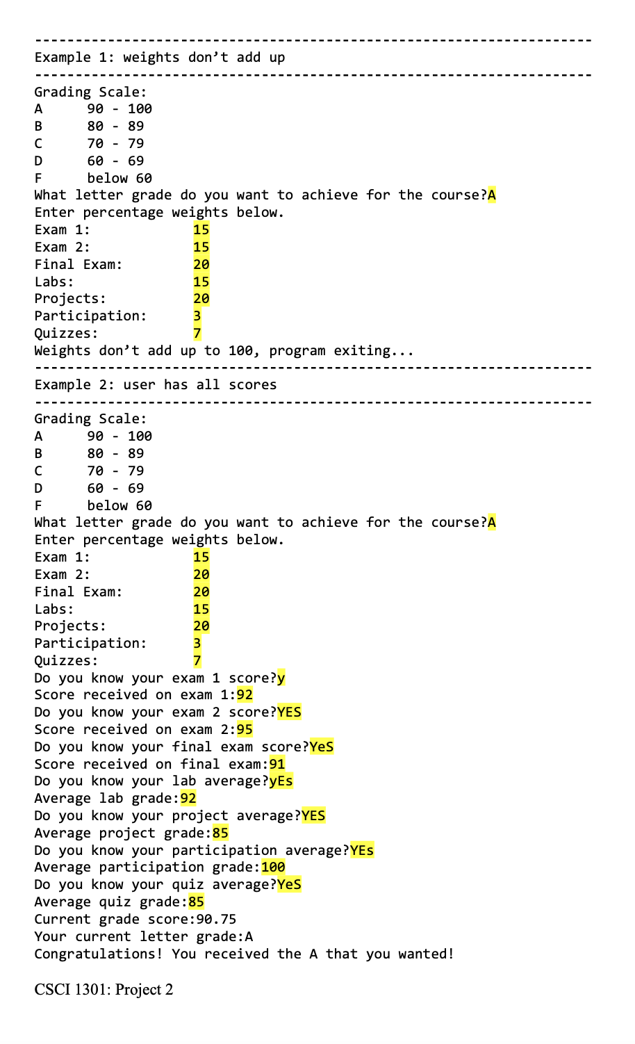 Solved Project 2: Grade Calculator Introduction This project | Chegg.com