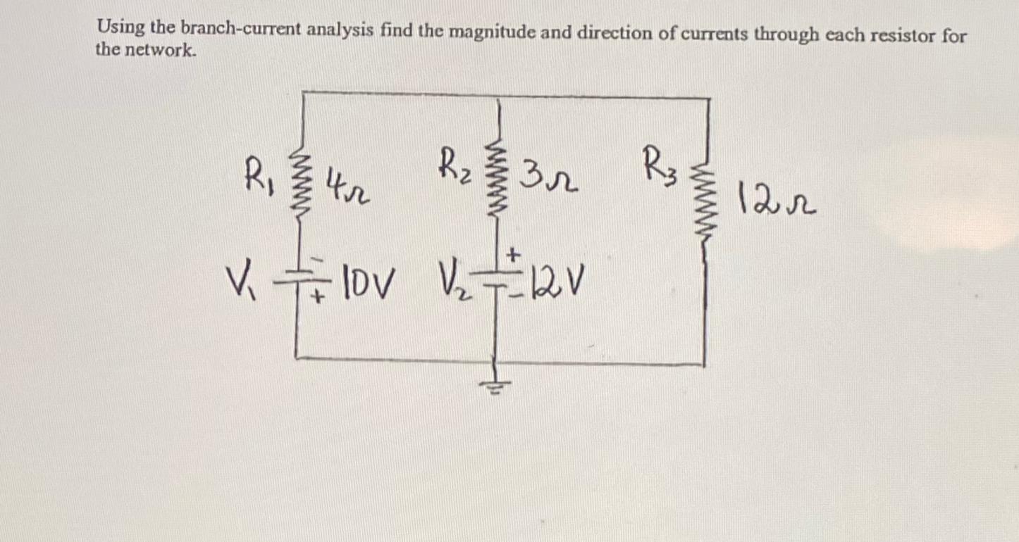 Solved Using the branch-current analysis find the magnitude | Chegg.com