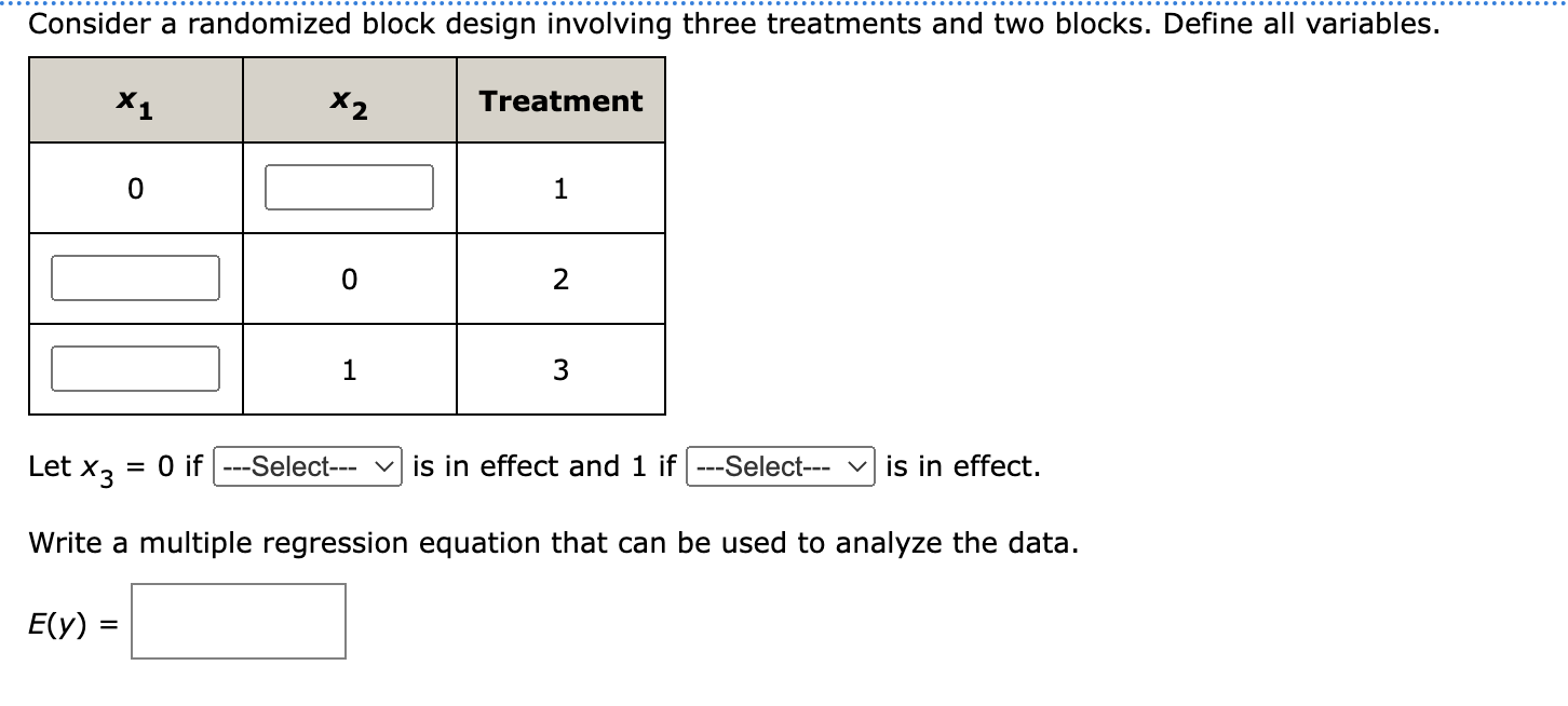Solved Consider a randomized block design involving three | Chegg.com
