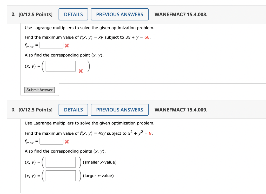 Solved Use Lagrange multipliers to solve the given | Chegg.com